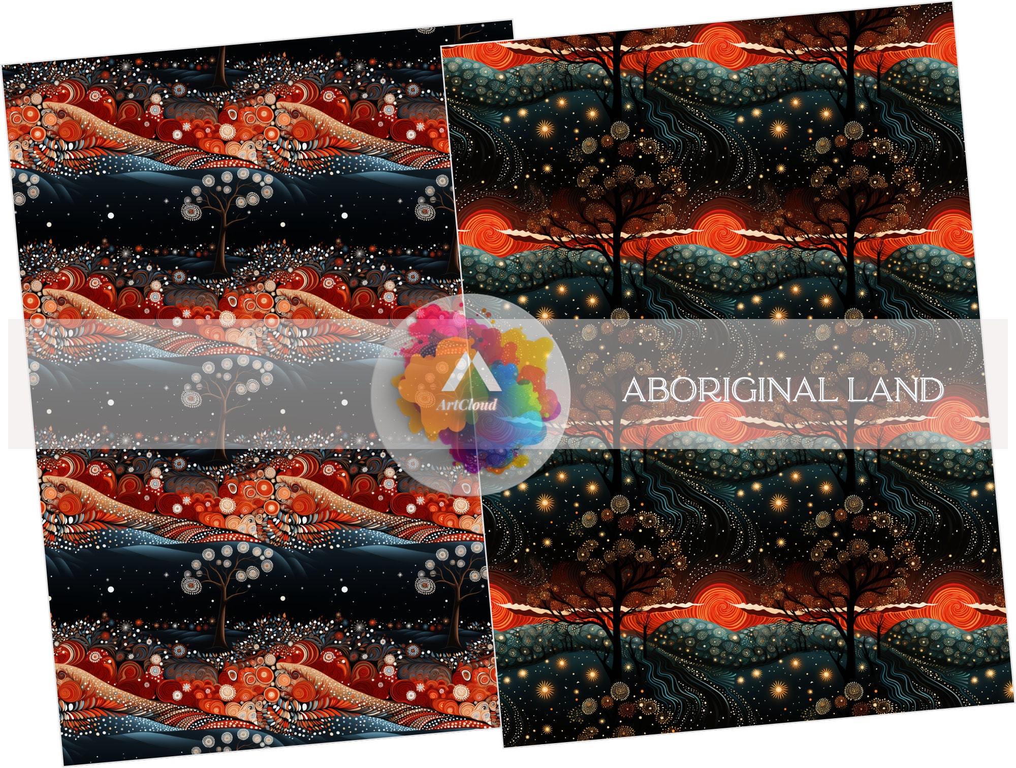 Aboriginal Land Digital Paper, SEAMLESS Pattern, Digital Paper, Tribal ...