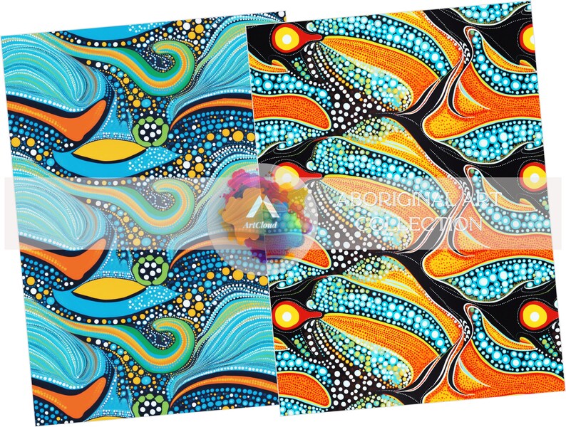 Aboriginal Art Collection Seamless Pattern Digital Paper - Etsy Australia