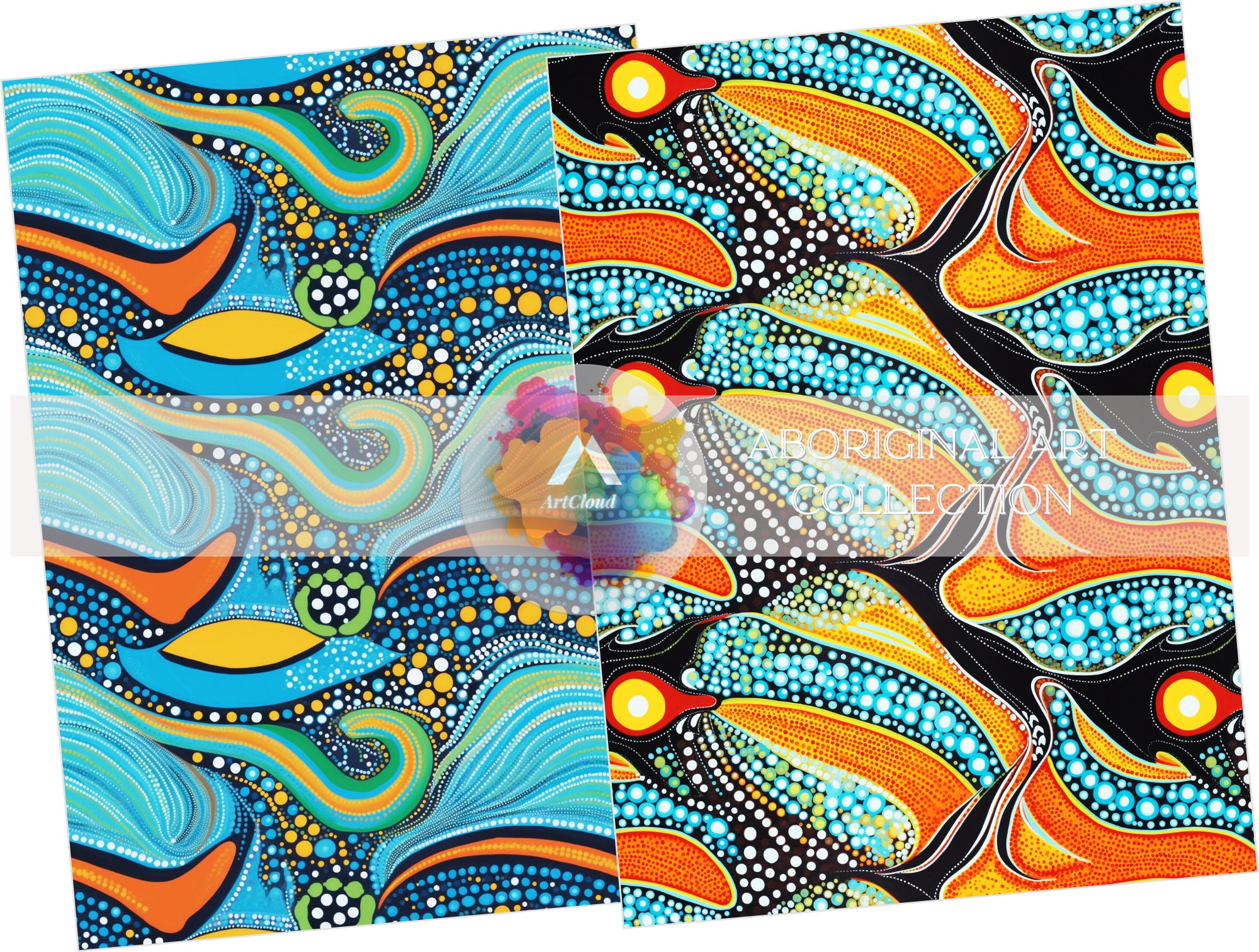 Aboriginal Art Collection, Seamless Pattern, Digital Paper, Native ...