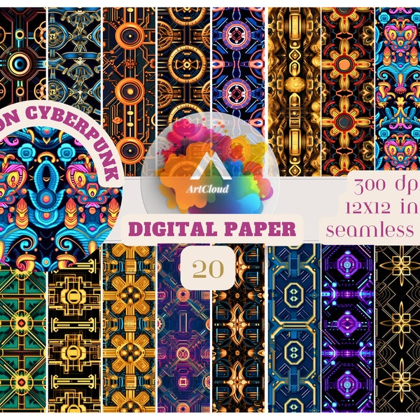 Cyberpunk Seamless Pattern - Etsy