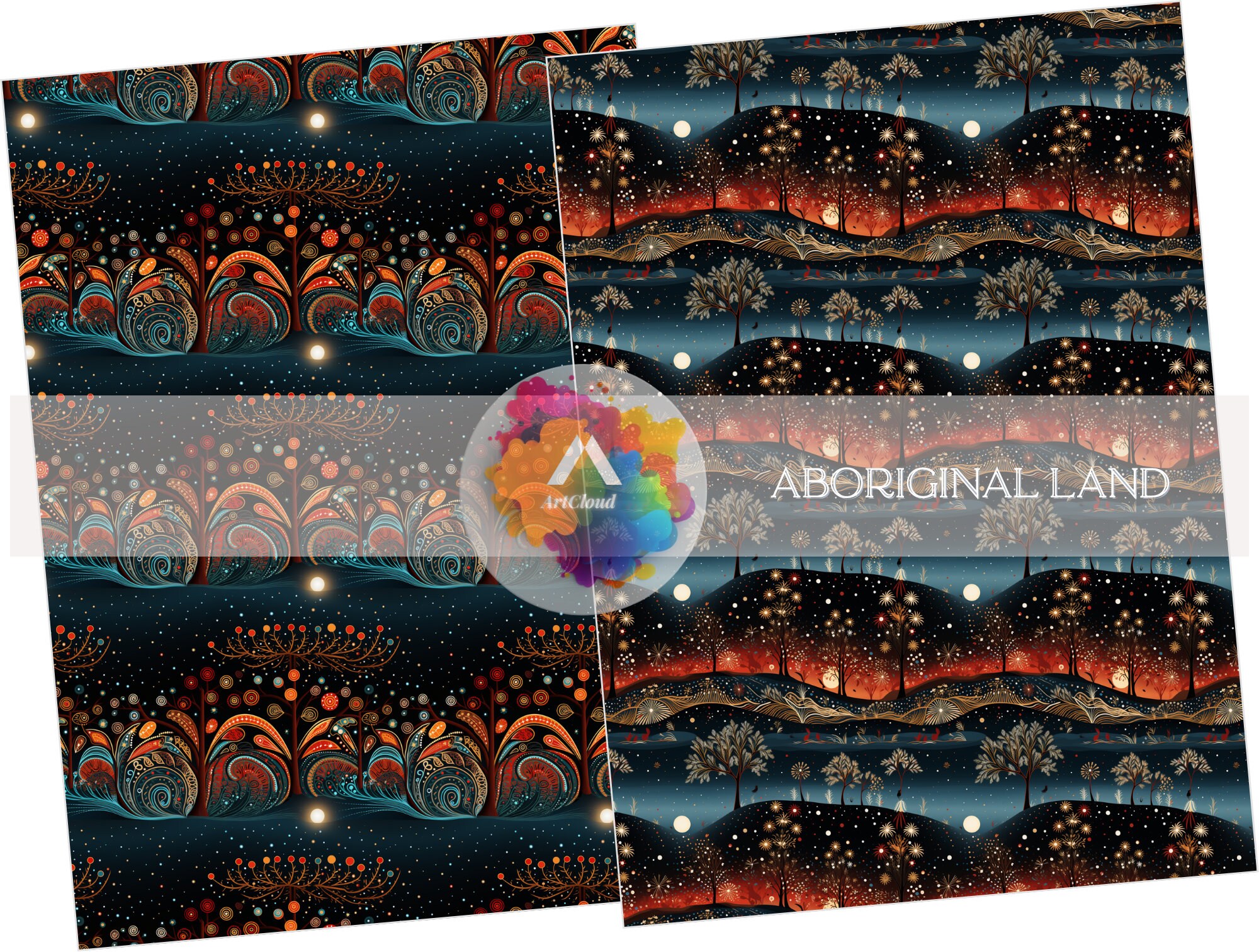 Aboriginal Land Digital Paper, SEAMLESS Pattern, Digital Paper, Tribal ...