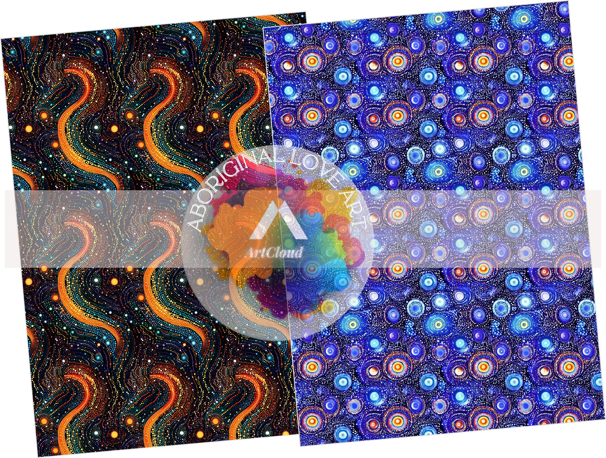 Aboriginal Love Art SEAMLESS Pattern, Digital Paper, Tribal Print ...