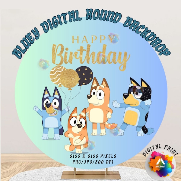 Bluey Birthday Photo Backdrop - Etsy