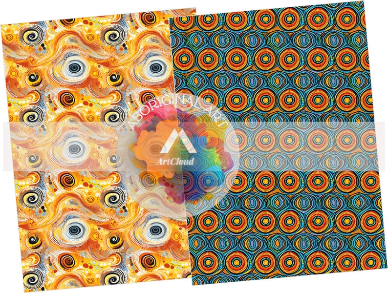 Aboriginal Art Digital Paper, SEAMLESS Pattern, Digital Paper, Tribal ...