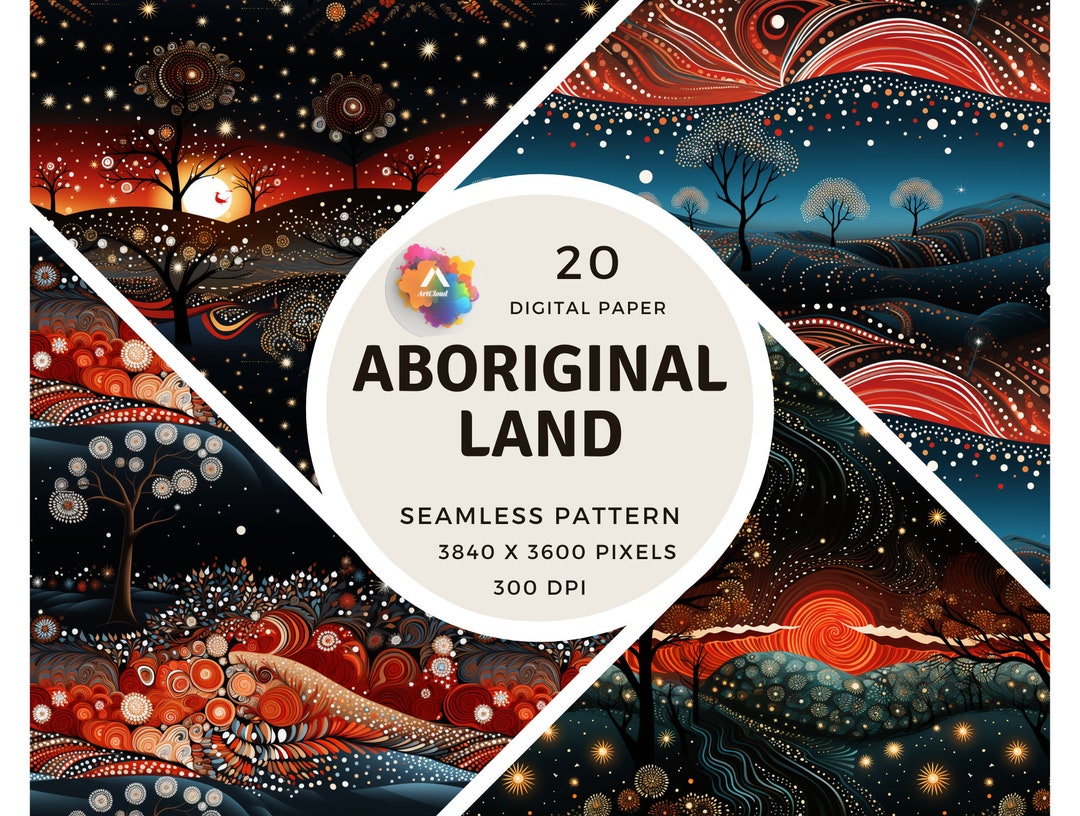 Aboriginal Land Digital Paper, SEAMLESS Pattern, Digital Paper, Tribal ...