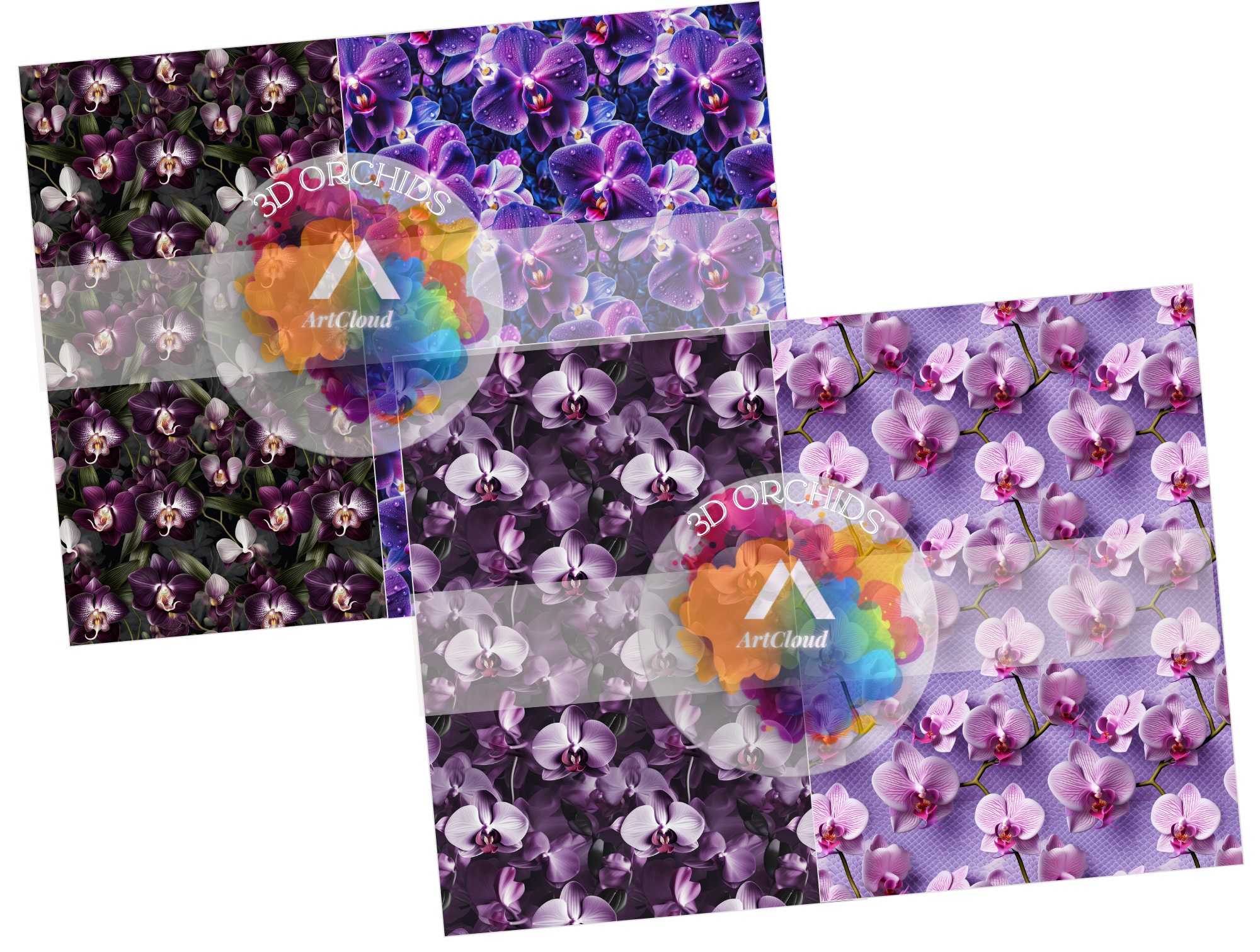 3D Orchids Digital Paper, SEAMLESS Pattern - Etsy