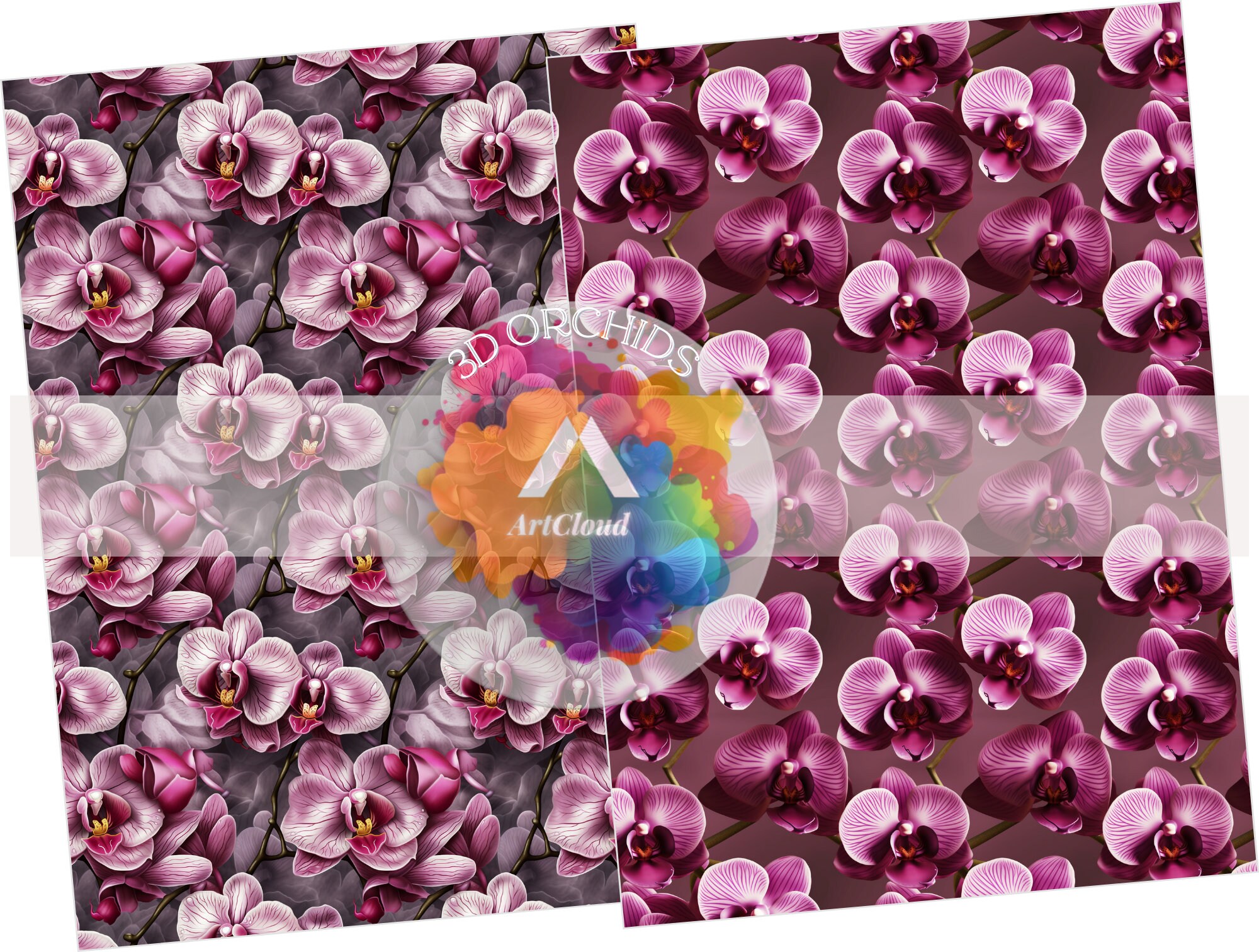 3D Orchids Digital Paper SEAMLESS Pattern - Etsy