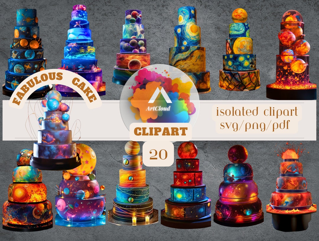 Fabulous Cake Futuristic Clipart, Cake PNG, Personal and Commercial Use ...