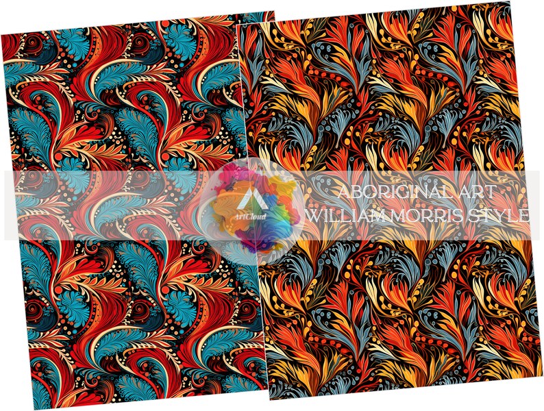 Aboriginal Art William Morris Style, Seamless Pattern, Boho Chic Home ...