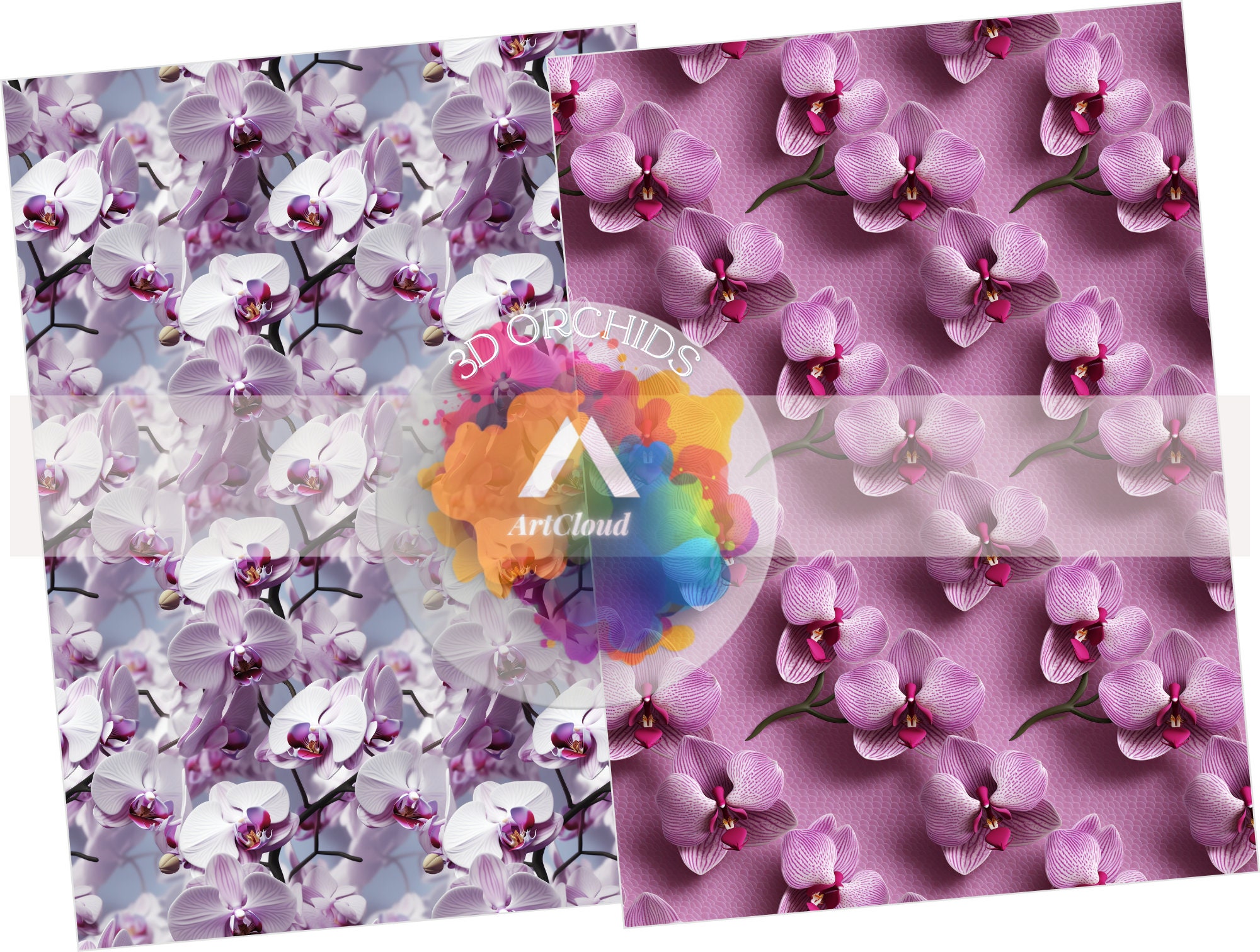 3D Orchids Digital Paper, SEAMLESS Pattern - Etsy