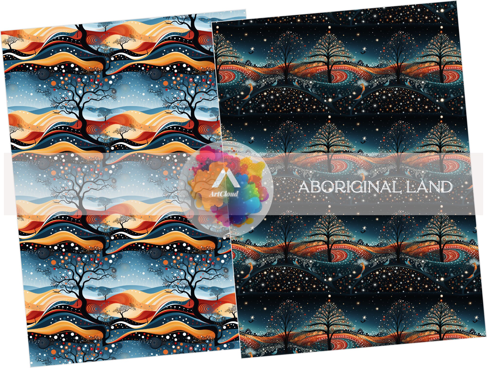 Aboriginal Land Digital Paper, SEAMLESS Pattern, Digital Paper, Tribal ...
