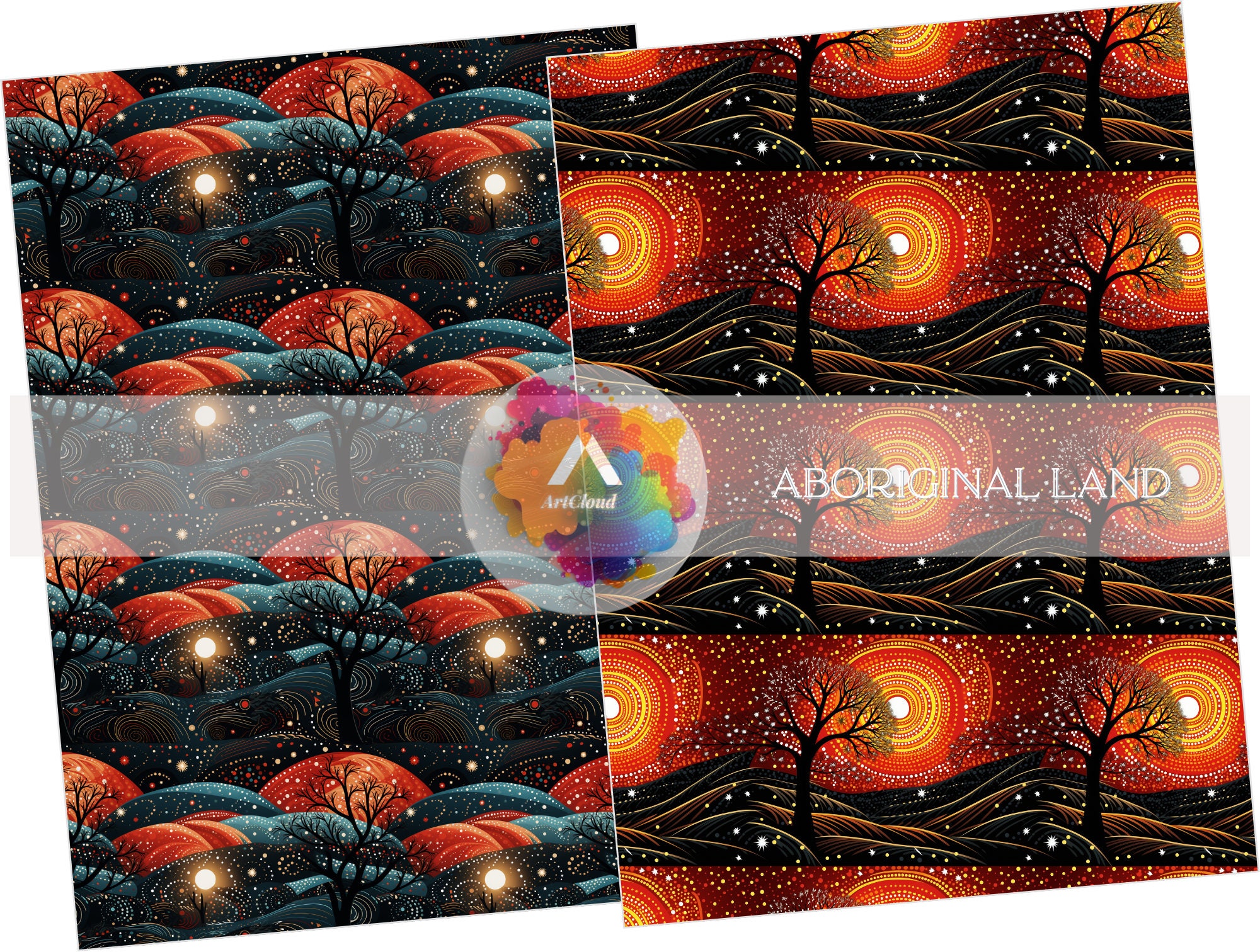 Aboriginal Land Digital Paper, SEAMLESS Pattern, Digital Paper, Tribal ...