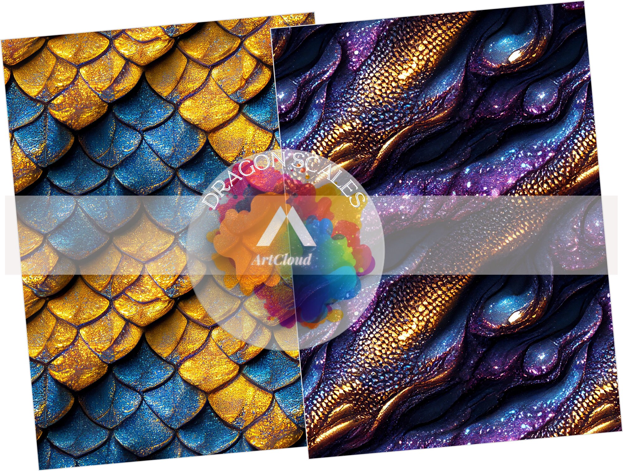 Dragon Scales SEAMLESS Digital Paper, Printable Pattern, Fantasy ...