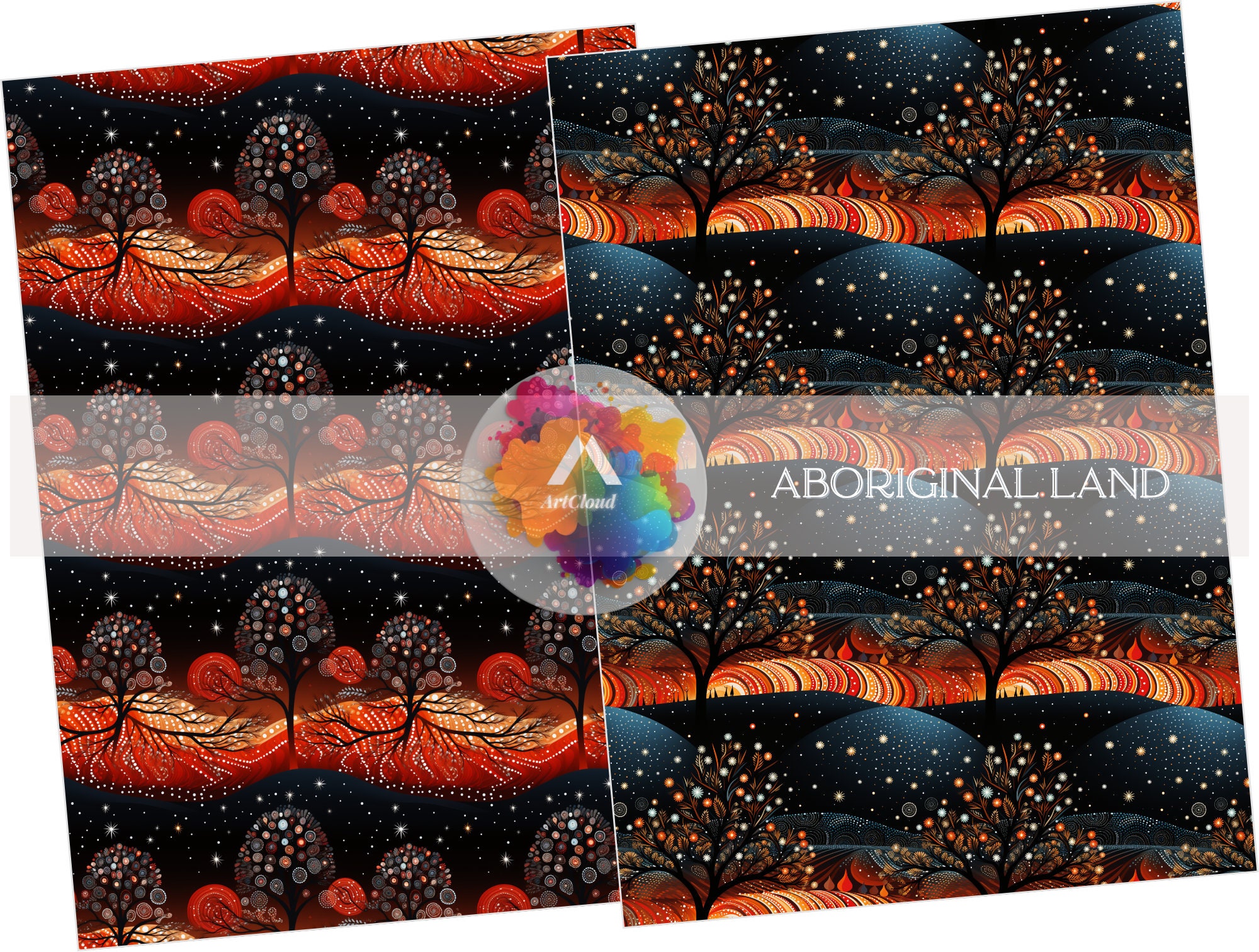 Aboriginal Land Digital Paper, SEAMLESS Pattern, Digital Paper, Tribal ...