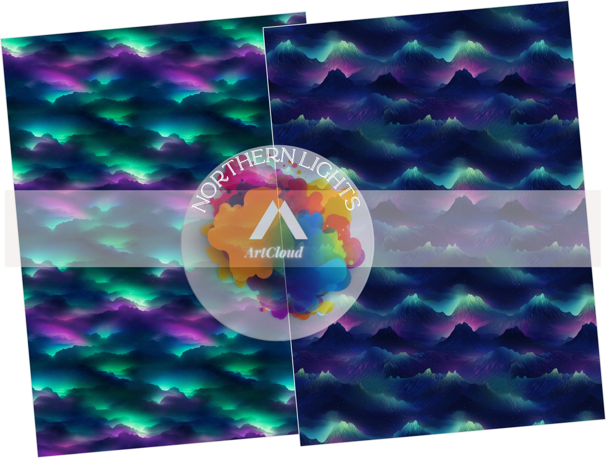 Northern Lights Digital Paper, SEAMLESS Pattern - Etsy