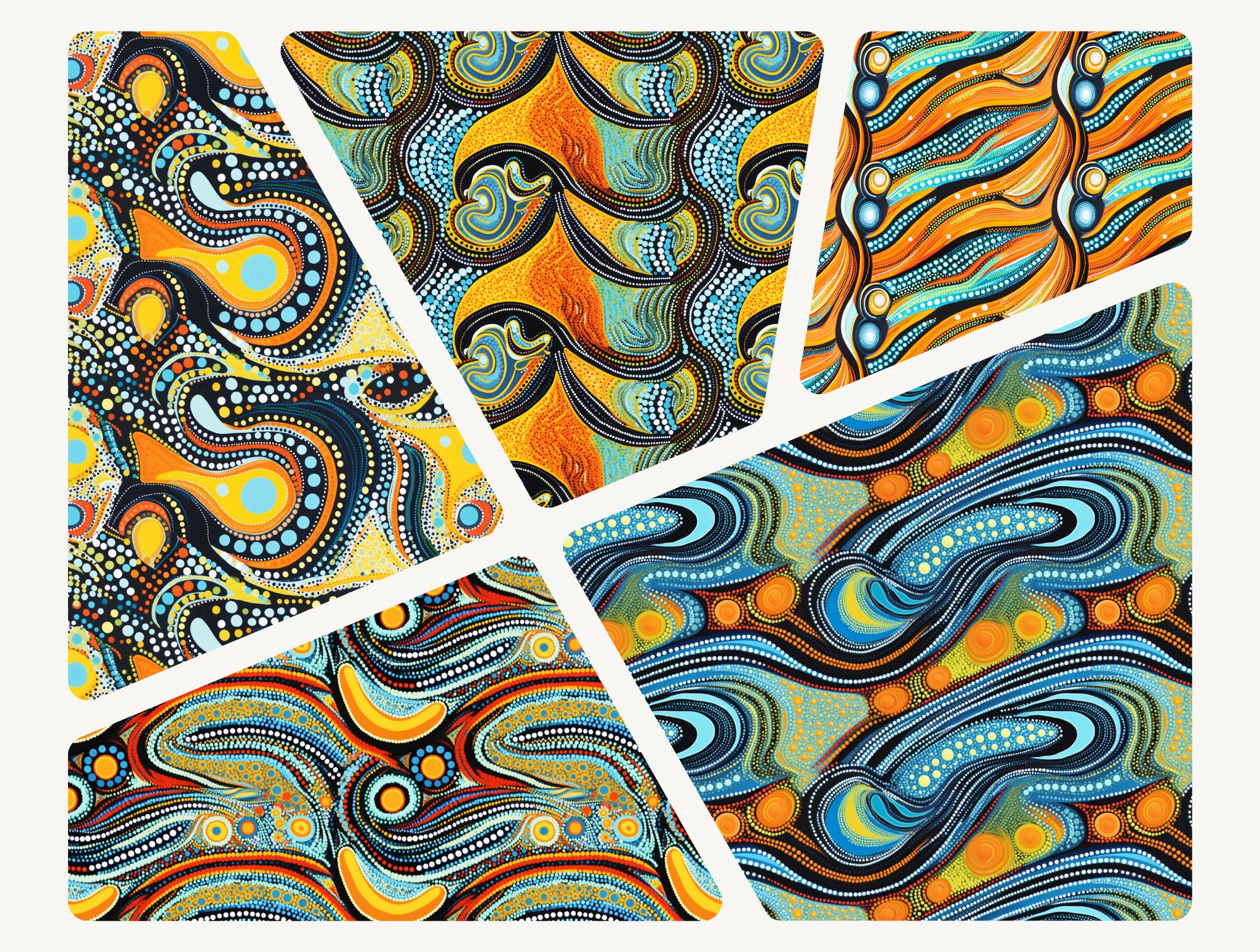 Aboriginal Art Collection, Seamless Pattern, Digital Paper, Native ...
