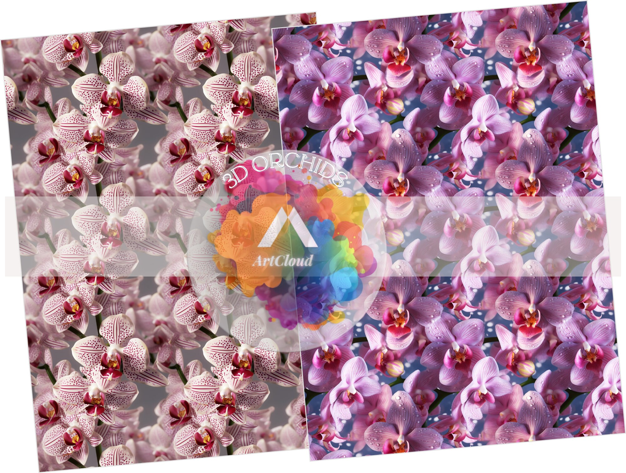 3D Orchids Digital Paper, SEAMLESS Pattern - Etsy