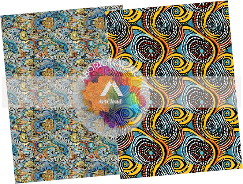 Aboriginal Art Digital Paper, SEAMLESS Pattern, Digital Paper, Tribal ...