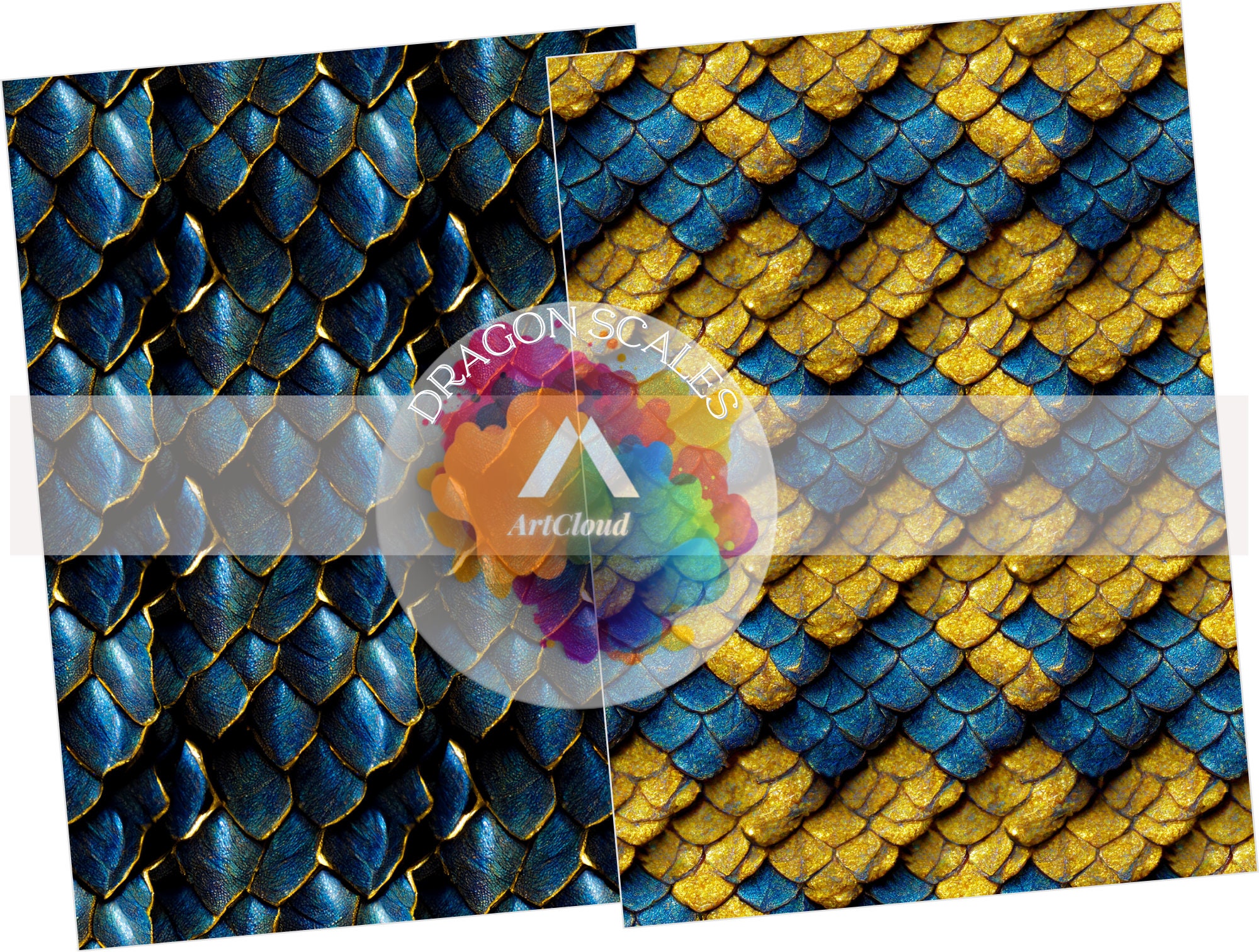 Dragon Scales SEAMLESS Digital Paper, Printable Pattern, Fantasy ...