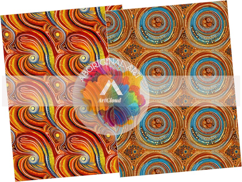 Aboriginal Art Digital Paper, SEAMLESS Pattern, Digital Paper, Tribal ...