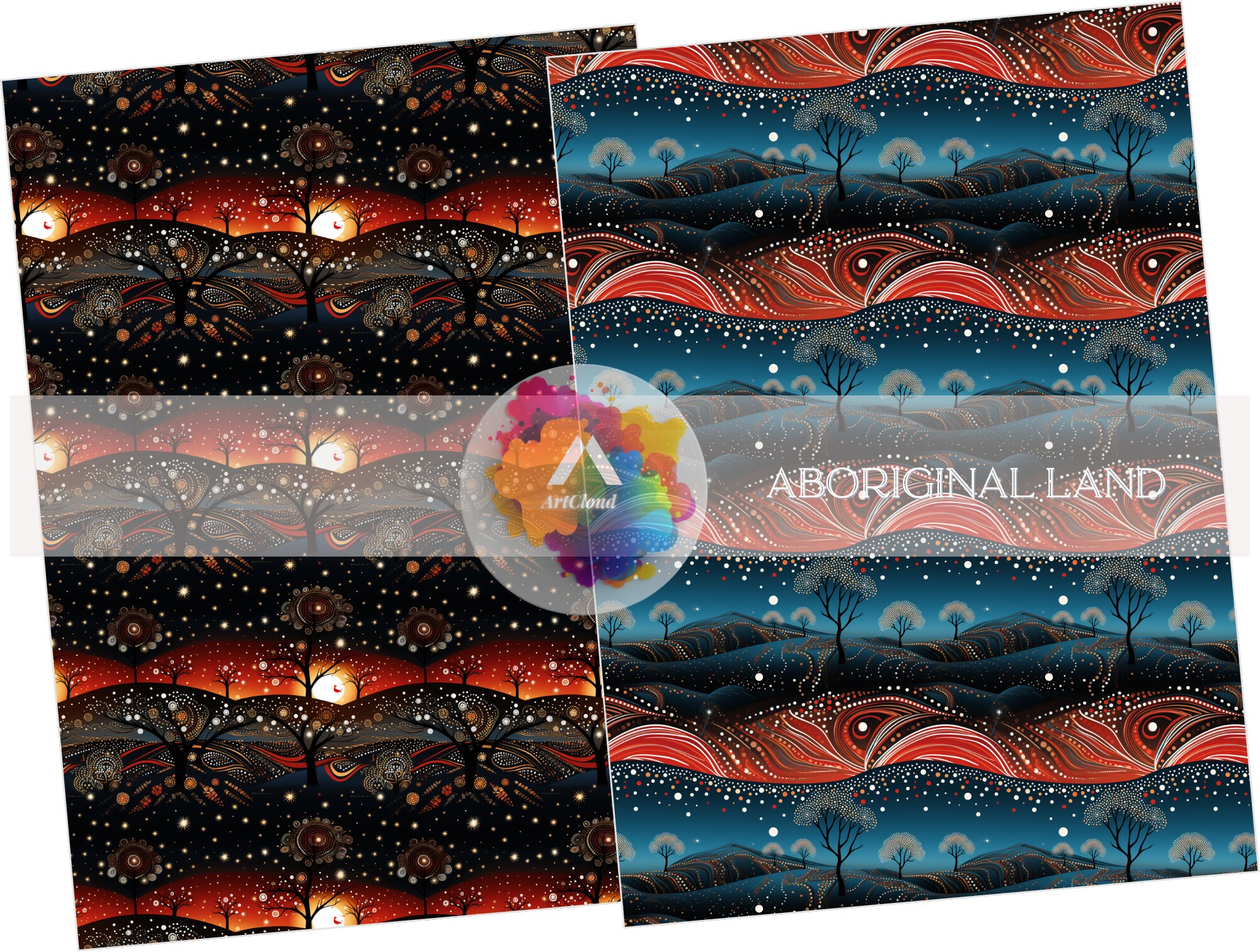 Aboriginal Land Digital Paper, SEAMLESS Pattern, Digital Paper, Tribal ...