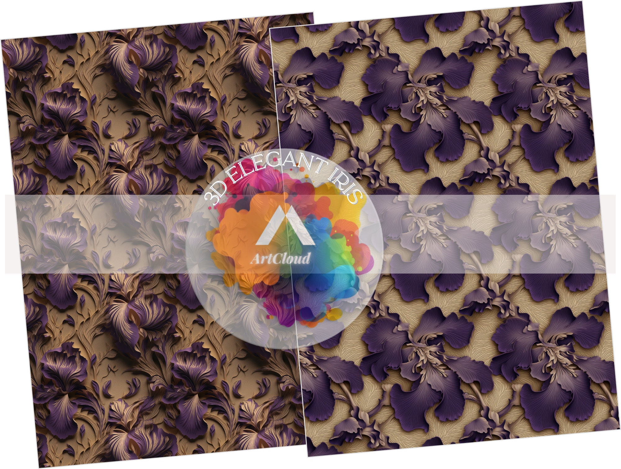 3D Elegant Iris Digital Paper SEAMLESS Pattern - Etsy