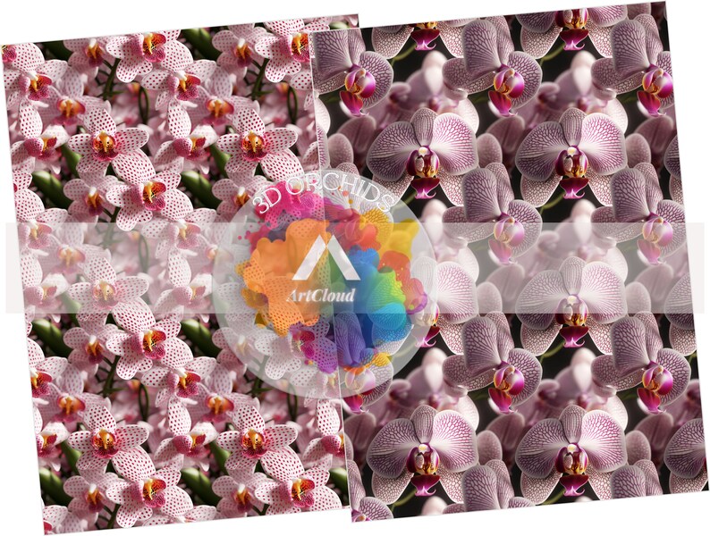 3D Orchids Digital Paper, SEAMLESS Pattern - Etsy
