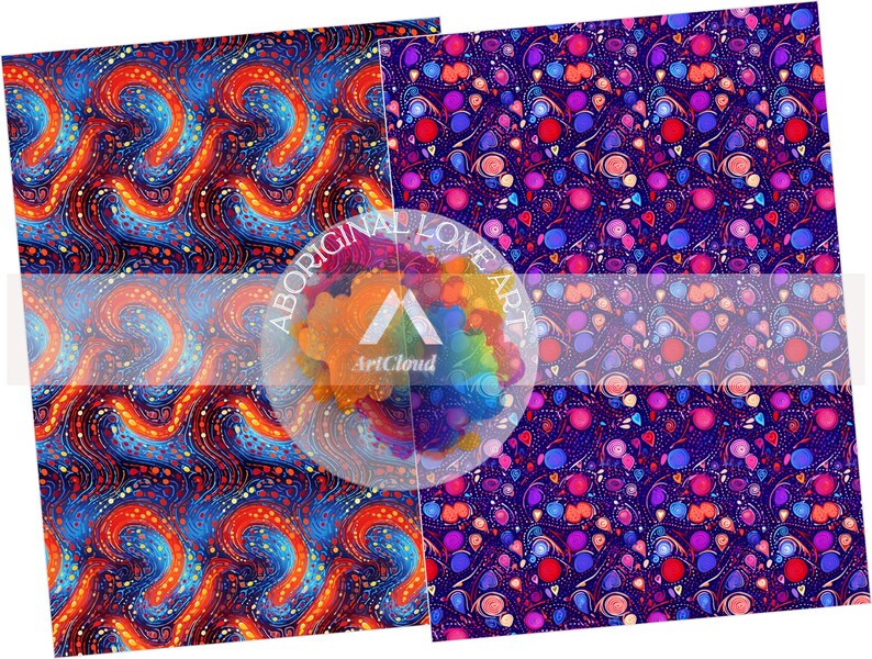 Aboriginal Love Art SEAMLESS Pattern, Digital Paper, Tribal Print ...