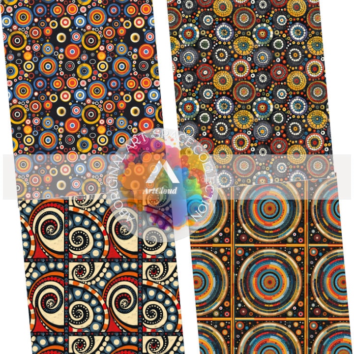 Aboriginal Art Space Collection Seamless Pattern, Indigenous Pattern ...