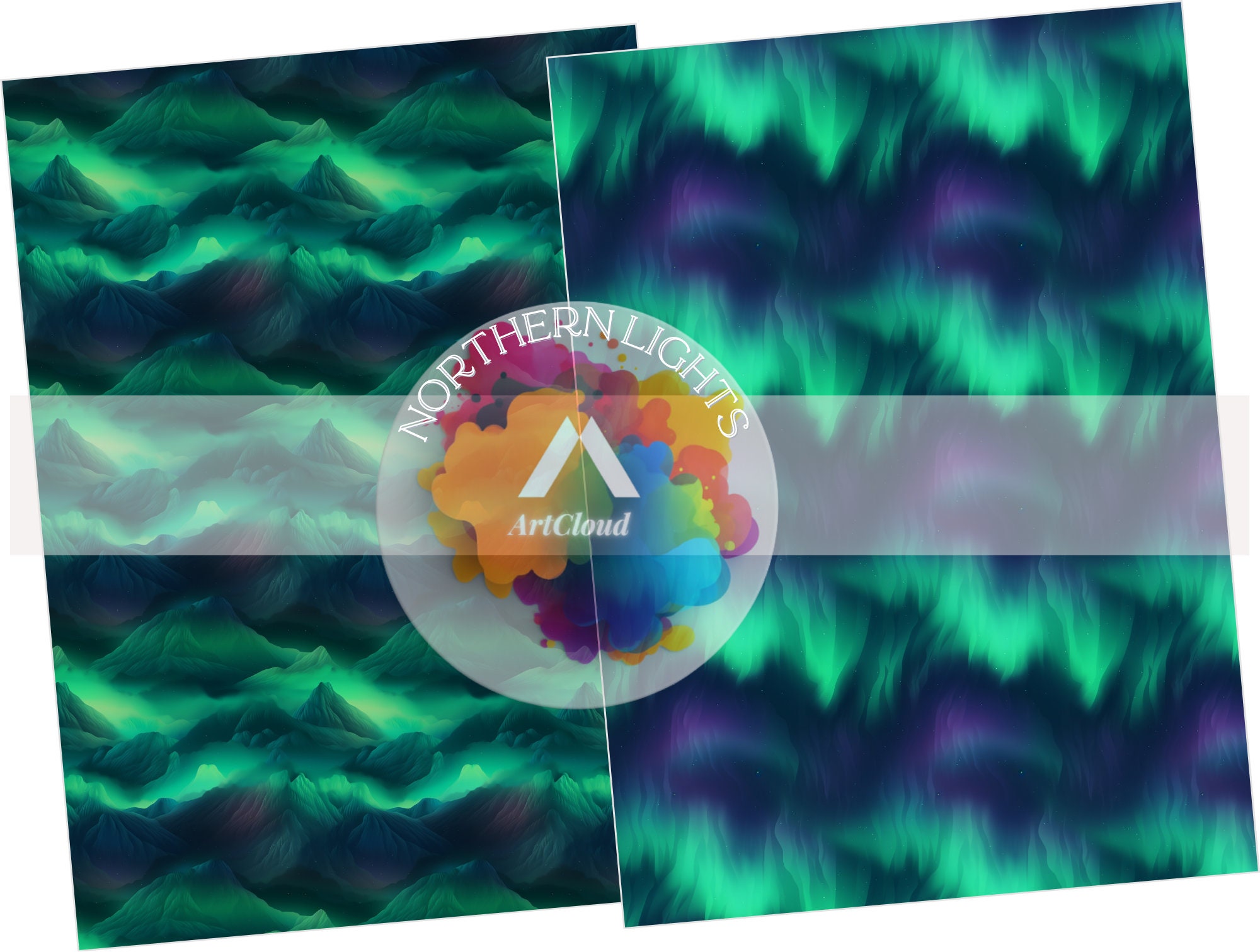 Northern Lights Digital Paper, SEAMLESS Pattern - Etsy