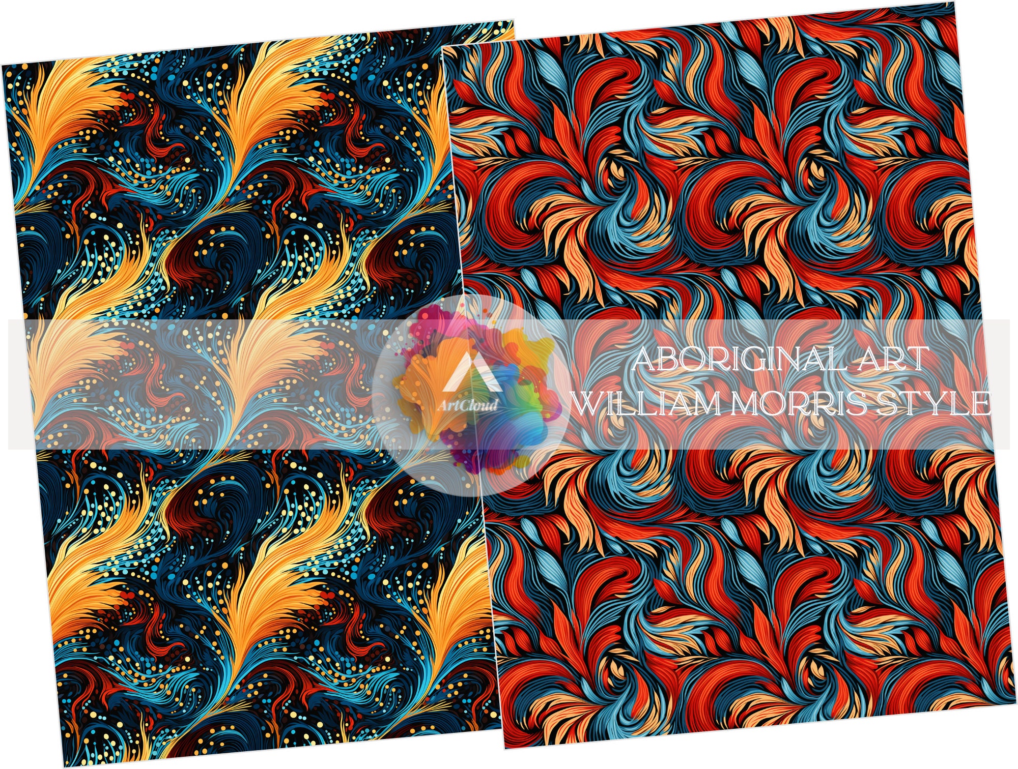 Aboriginal Art William Morris Style, Seamless Pattern, Boho Chic Home ...