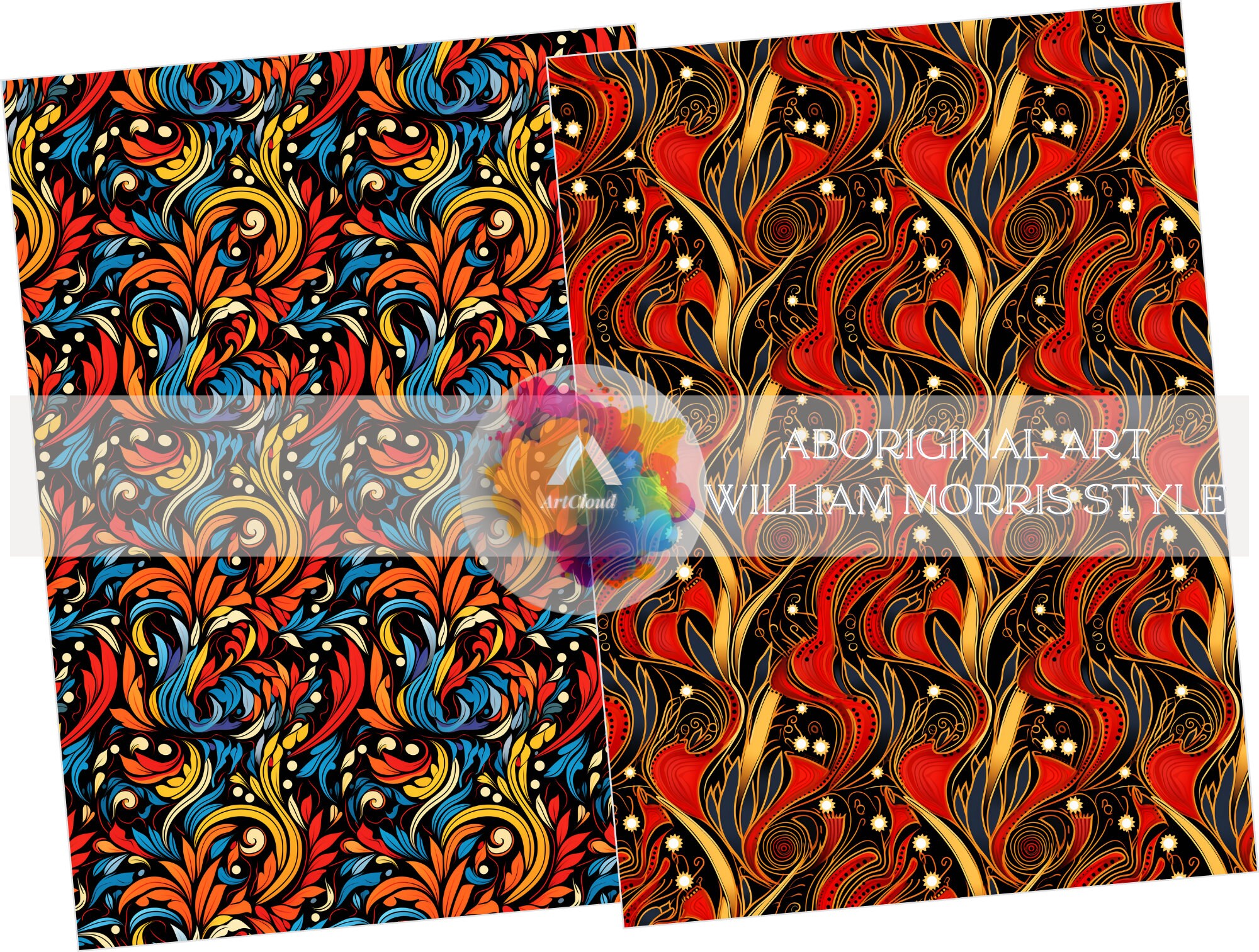 Aboriginal Art William Morris Style, Seamless Pattern, Boho Chic Home ...