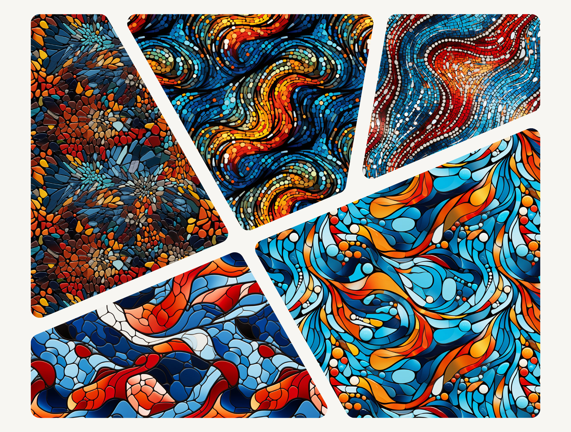 Mosaic Aboriginal Art Collection, Seamless Pattern, Wall Art Décor ...