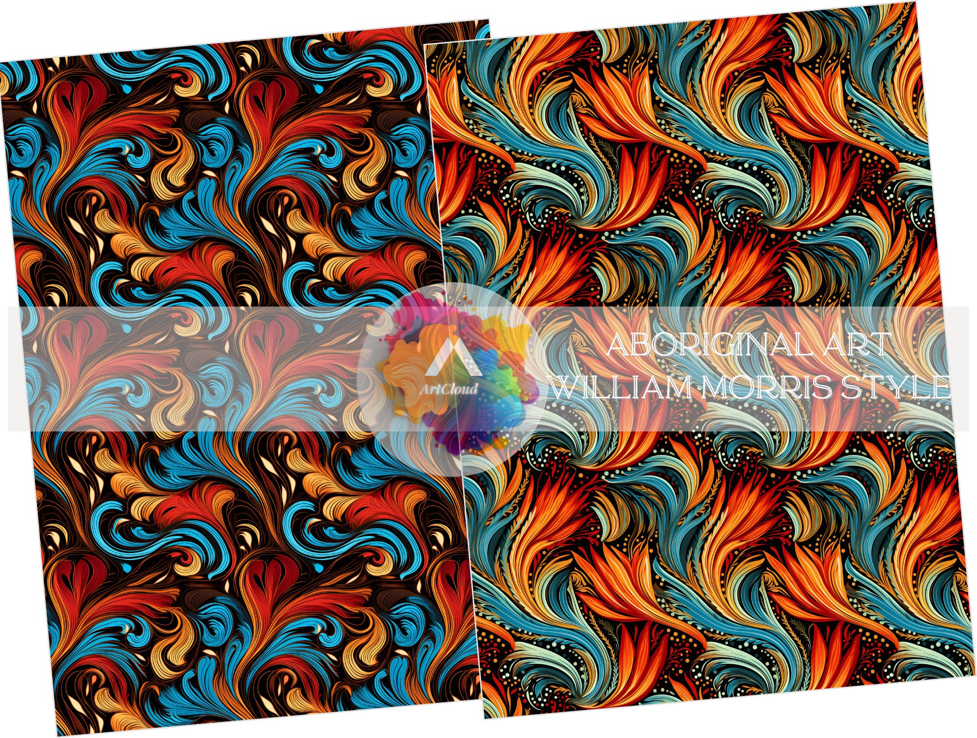 Aboriginal Art William Morris Style, Seamless Pattern, Boho Chic Home ...