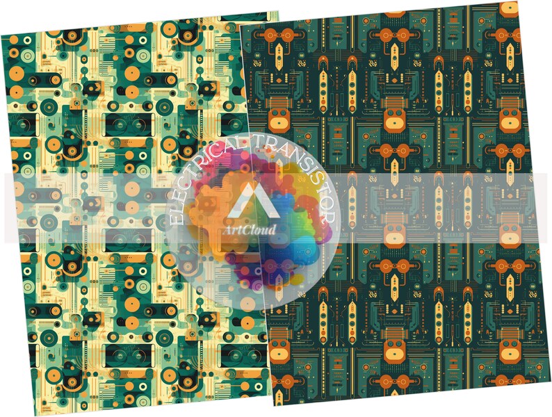 Electrical Transistor Digital Paper, SEAMLESS Pattern - Etsy
