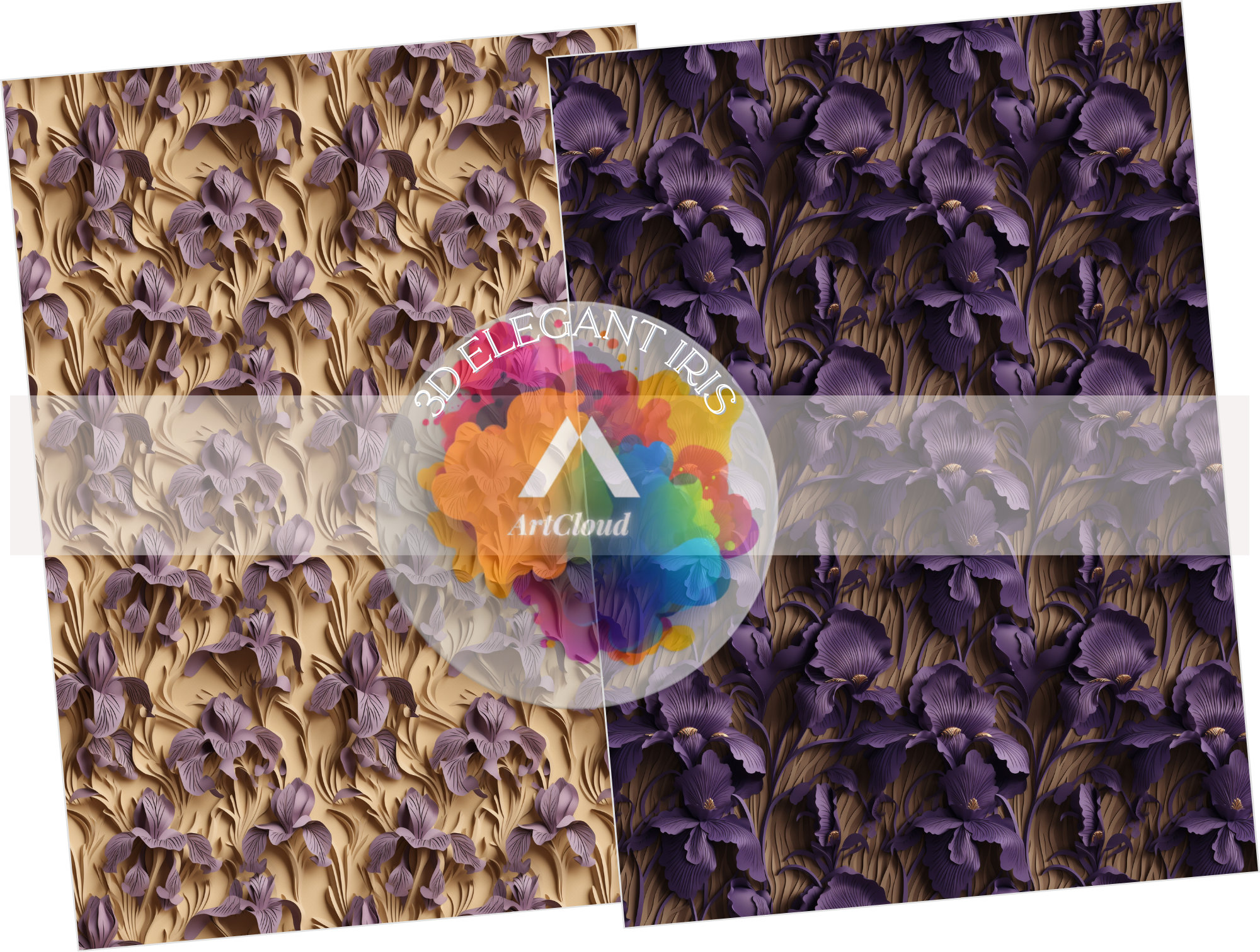3D Elegant Iris Digital Paper, SEAMLESS Pattern - Etsy