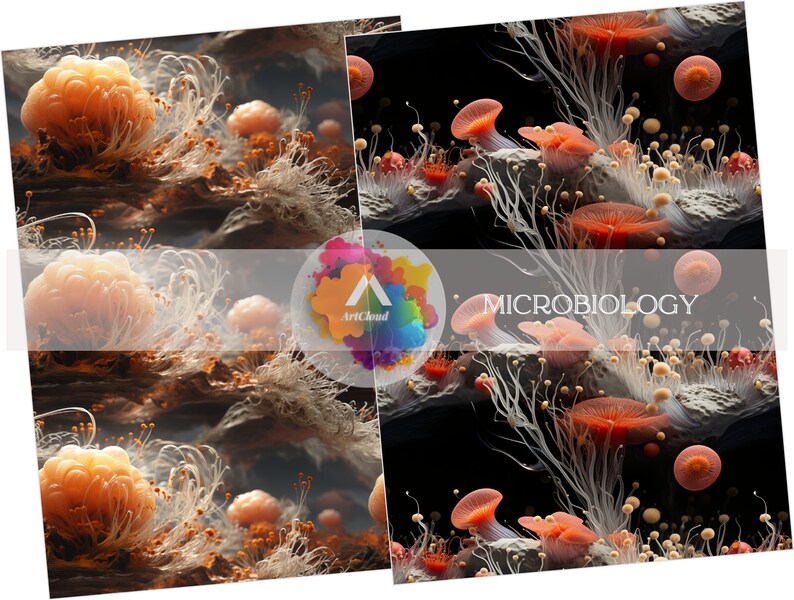 Microbiology Seamless Pattern, Science Print Pattern, Biology Decor ...