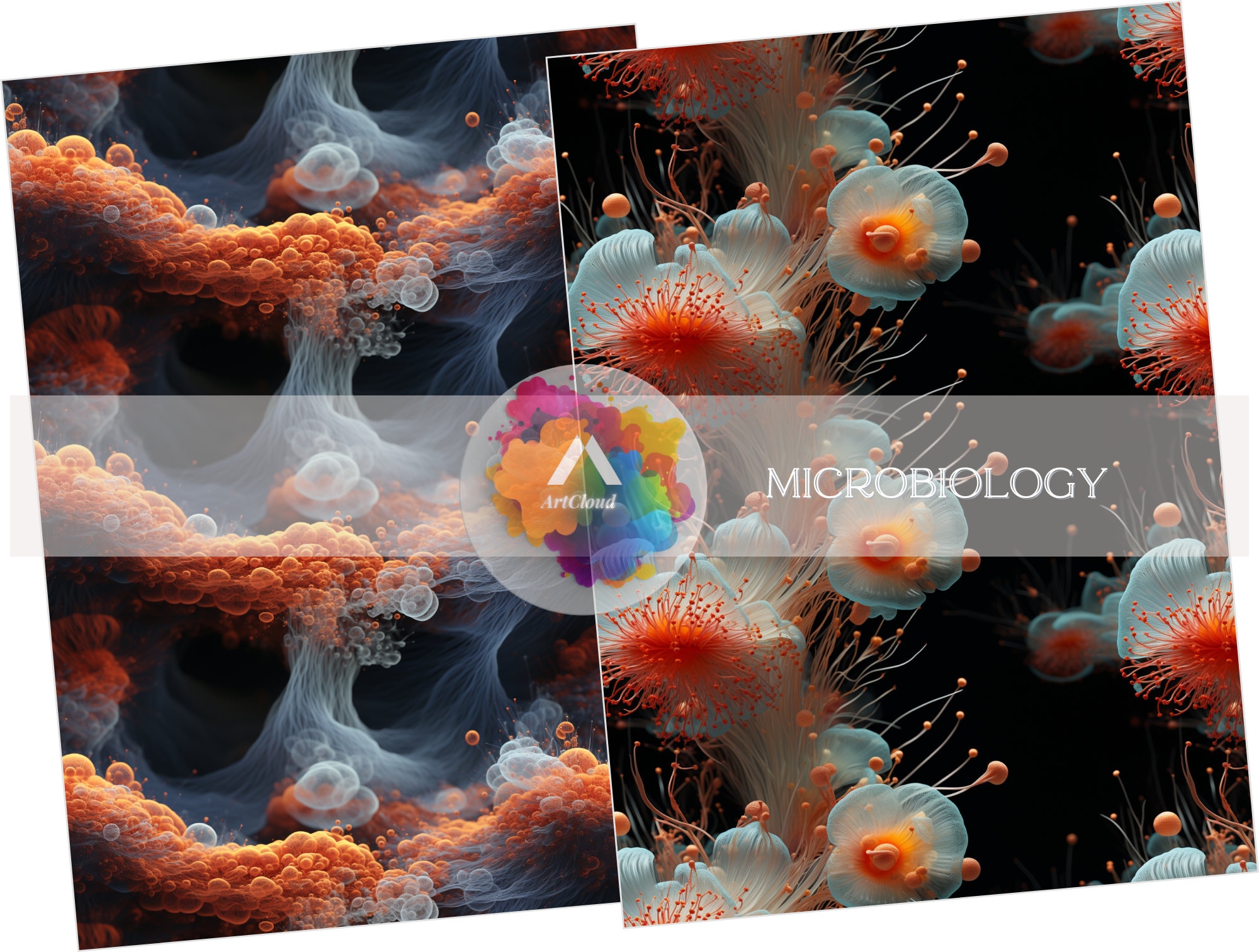 Microbiology Seamless Pattern, Science Print Pattern, Biology Decor ...