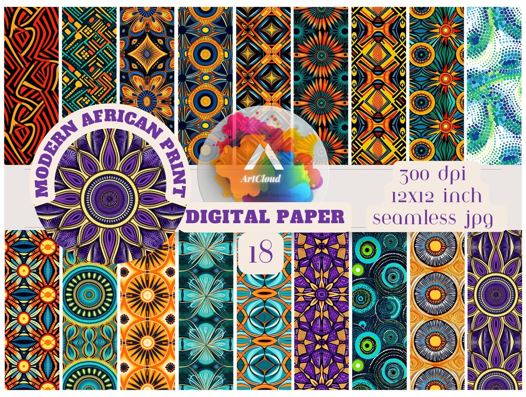 MODERN AFRICAN Print Digital Paper, SEAMLESS Pattern - Etsy