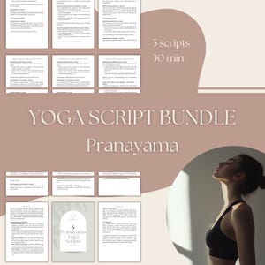 Pranayama Yoga Script Bundle: 5 Guided Breathing Techniques (digital ...