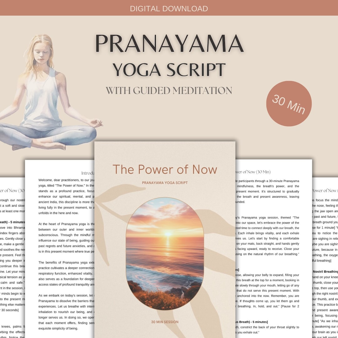 30 Min Pranayama Yoga Script With Guided Meditation, Breathing ...