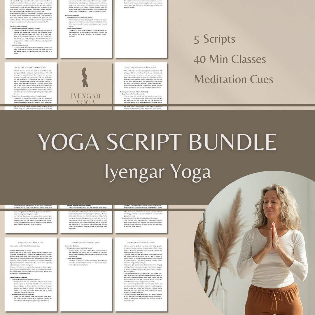 5 Iyengar Yoga Scripts With Guided Meditation Yoga Sequences Connective ...