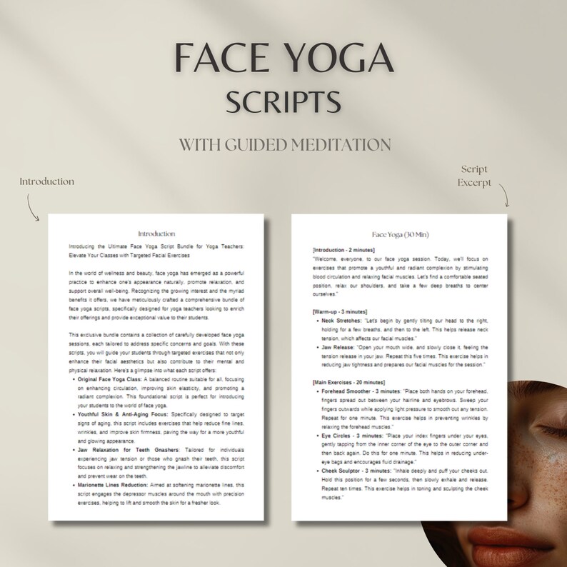 5 Face Yoga Scripts for Yoga Teachers and Practitioners, Digital ...