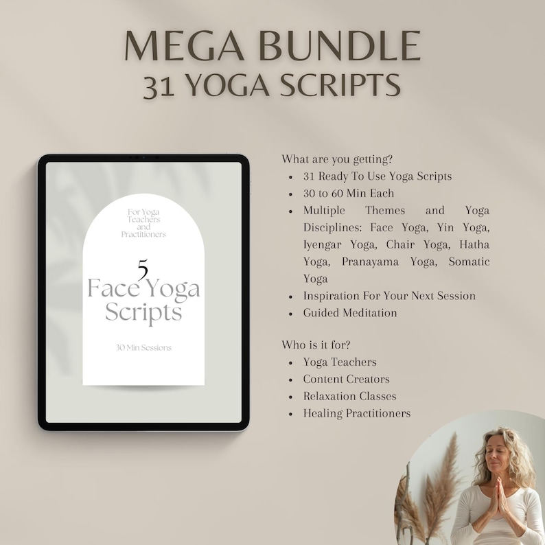 Yoga Script Bundle With 30+ Ready-to-use Yoga Sessions | Guided ...