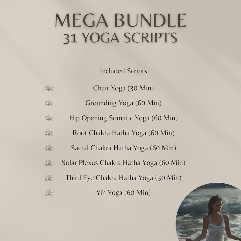 Yoga Script Bundle With 30+ Ready-to-use Yoga Sessions | Guided ...