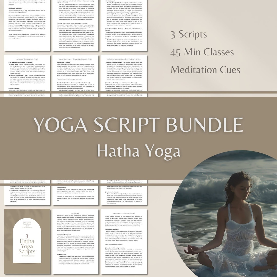 3 Hatha Yoga Scripts With Guided Meditation Yoga Sequences Chakras ...