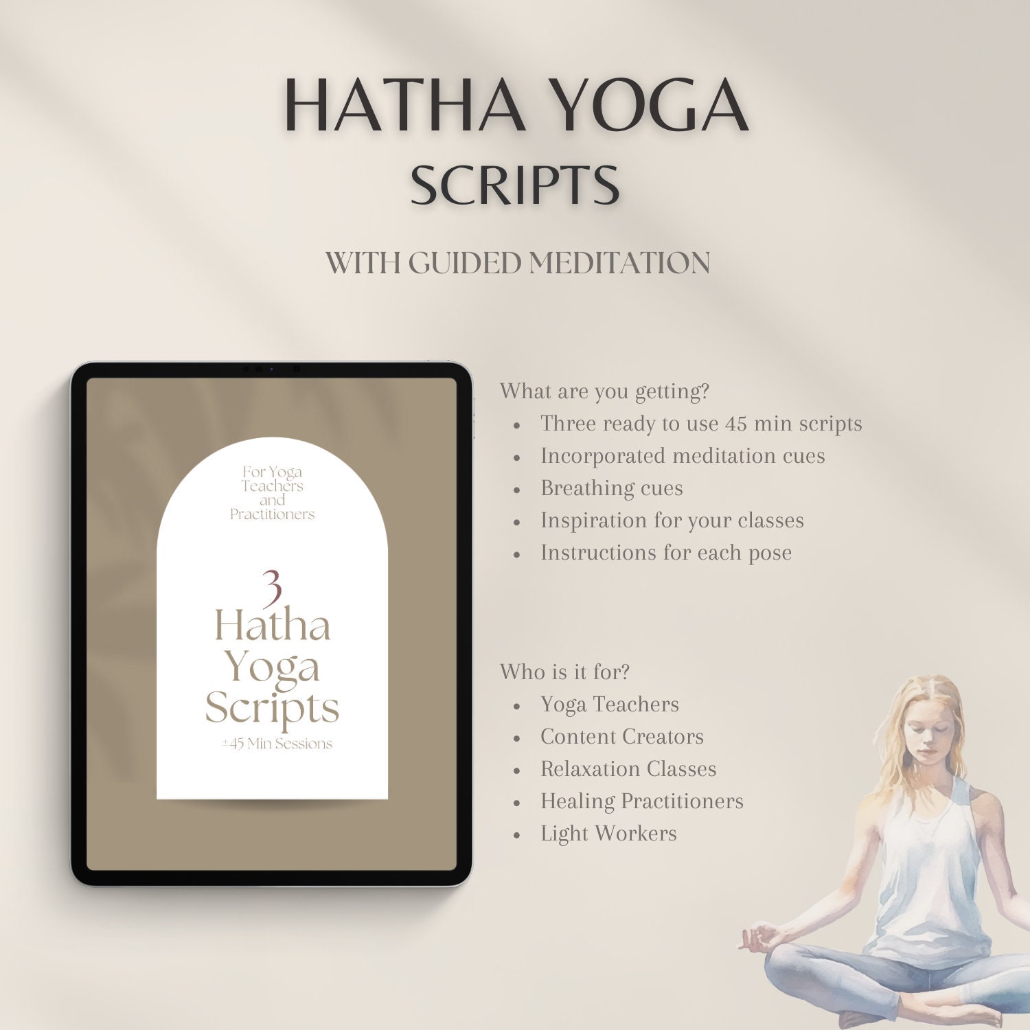 3 Hatha Yoga Scripts With Guided Meditation Yoga Sequences Chakras ...