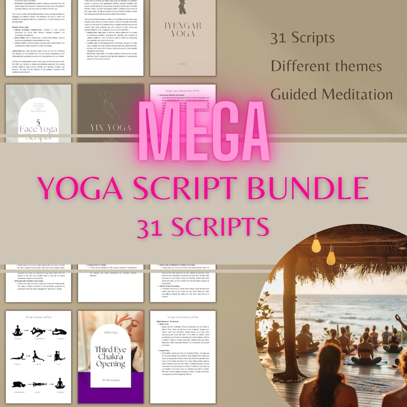 Yoga Script Bundle With 30+ Ready-to-use Yoga Sessions | Guided ...