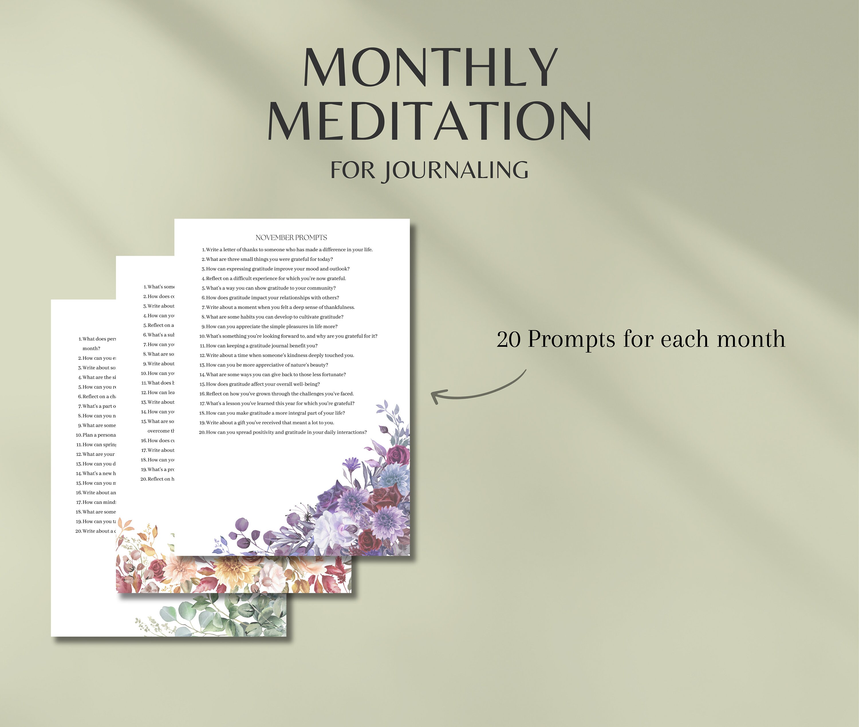 Monthly Journaling Prompts for Self-discovery (digital PDF Download) - Etsy