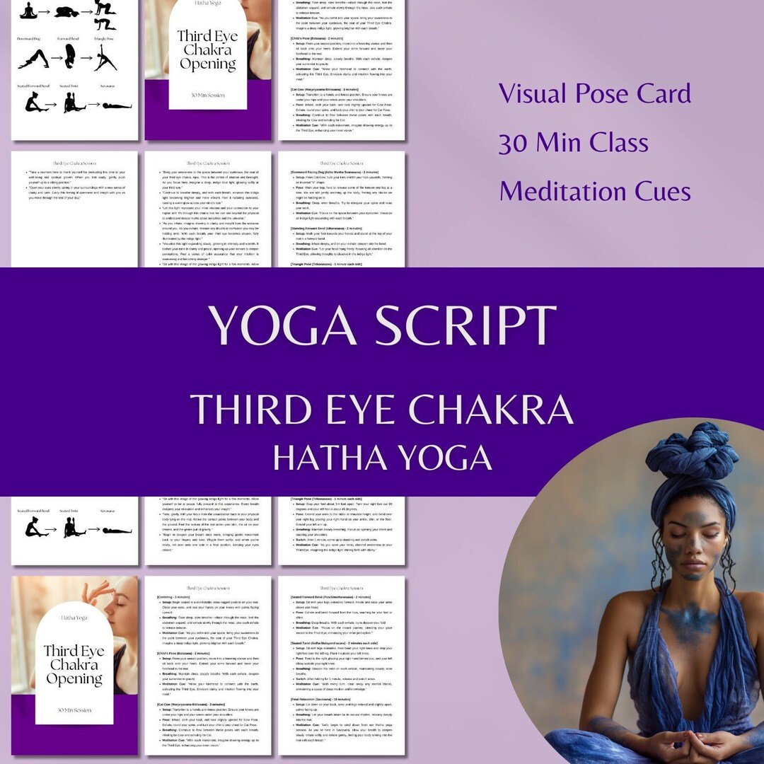 Third Eye Chakra Hatha Yoga Script: 30-minute Guided Meditation (PDF ...